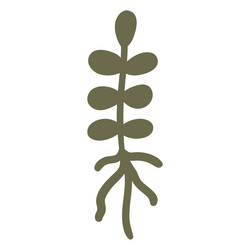 Seed with roots flat Royalty Free Vector Image