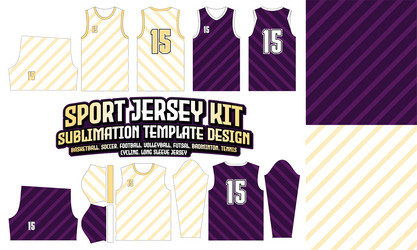 Stripes jersey design pattern template 241 Vector Image