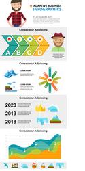 Chinese culture and statistics infographic charts Vector Image