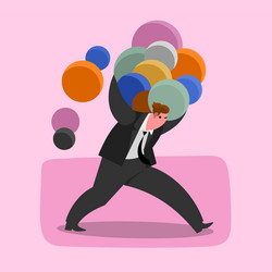 Hand drawn flat design overwhelmed people Vector Image