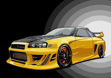 Jdm car template for graphic design Royalty Free Vector