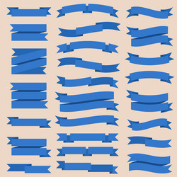 Blue ribbons set Royalty Free Vector Image - VectorStock
