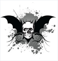 Vintage Skull & Scroll Emblem Royalty Free Vector Image