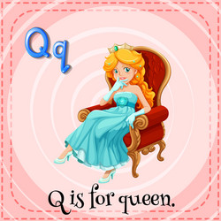 Alphabet letter q-queen r-rabbit Royalty Free Vector Image