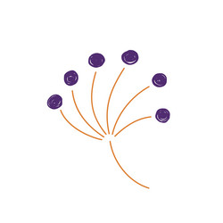 Rowan sprig with berries and no leaves Royalty Free Vector