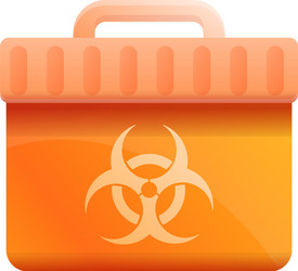 Biohazard garbage bin icon cartoon style Vector Image