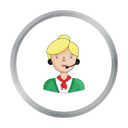 Call center operator icon in cartoon style Vector Image