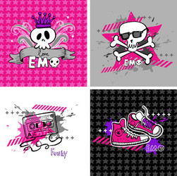 Emo banners Royalty Free Vector Image - VectorStock