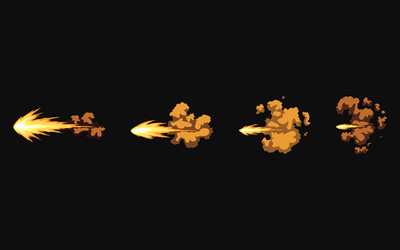 Gun flashes or gunshot animation collection Vector Image