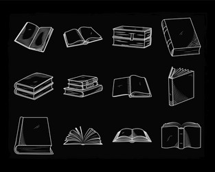 Book standing icon hand draw style Royalty Free Vector Image