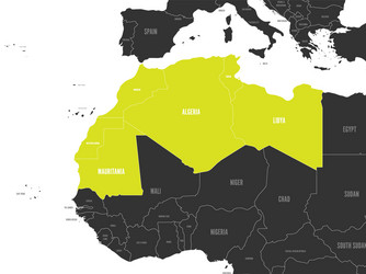 Map maghreb countries - northwest africa states Vector Image