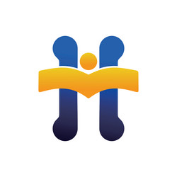 Modern h letter color gradation logo design Vector Image