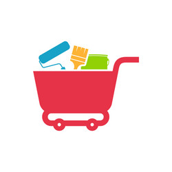 Paint shop logo design creative Royalty Free Vector Image