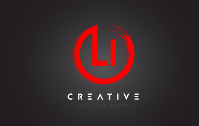 Li circular letter logo with circle brush design Vector Image