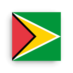 Rounded square isometric flag of guyana Royalty Free Vector