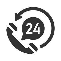 24 hour support icon Royalty Free Vector Image