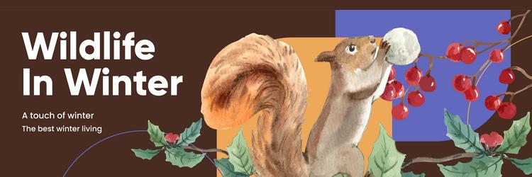 Facebook post template with wild village life Vector Image