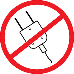 Prohibition sign electrical appliances Royalty Free Vector