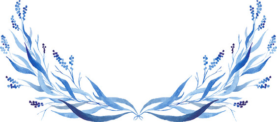 Indigo blue hand drawn seamless border Royalty Free Vector