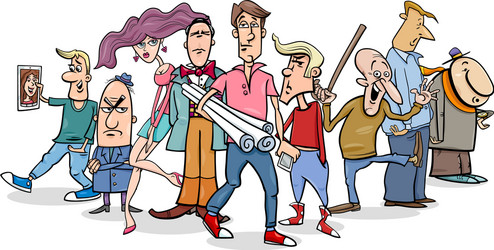 People group cartoon Royalty Free Vector Image