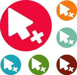 Cursor interface icons circle set Royalty Free Vector Image