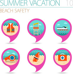 Lifeguard beach safety pin map icon located Vector Image
