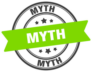 Myth stamp label on transparent background Vector Image