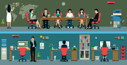 Busy businessman office manager hard work Vector Image