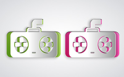 Paper cut game controller or joystick for game Vector Image