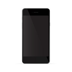 Realistic black phone with blank screen isolated Vector Image