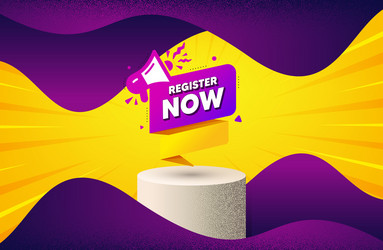 Register now paper banner free registration tag Vector Image