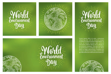 Global cataclysm posters natural disaster scenes Vector Image