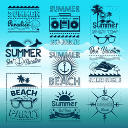 Retro summer design elements Royalty Free Vector Image