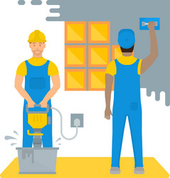 Tiler flat style colorful cartoon Royalty Free Vector Image