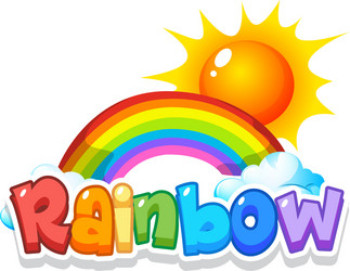 Font design for word rainbow with rainbow Vector Image