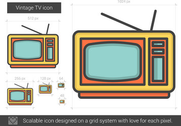 Retro tv line icon Royalty Free Vector Image - VectorStock