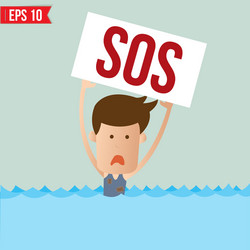 Cartoon business man shouting for help - - e Vector Image