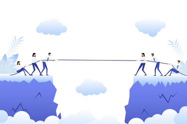 Cartoon icon with people chasm business concept Vector Image