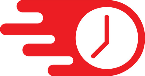 Clock and wings logo icon lose time Royalty Free Vector