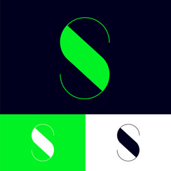 S and p monogram logo letters green thin strips Vector Image