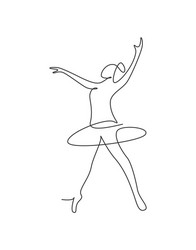 One Line Ballerina Vector Images (over 160)