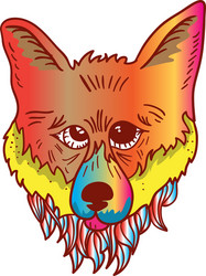 Rainbow Fox Wolf Vector Images (38)