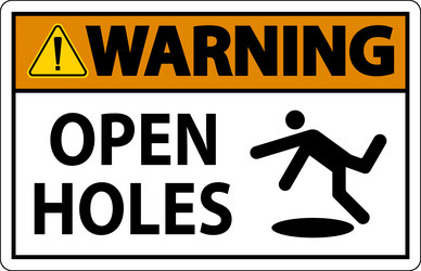 Caution sign open holes Royalty Free Vector Image