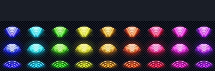 3d wifi neon light technology wireless signal Vector Image