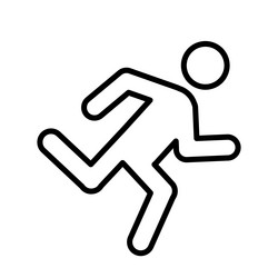 Running man icon black isolated on white Vector Image