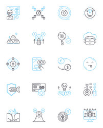 Guiding principles linear icons set values Vector Image