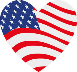 Usa flag heart Royalty Free Vector Image - VectorStock
