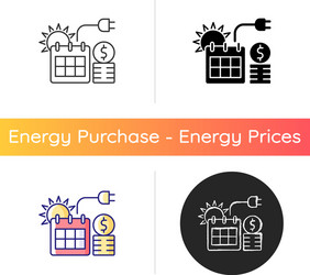 Energy pricing in summer linear icon Royalty Free Vector