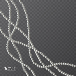 Realistic strands of white pearls decorative Vector Image