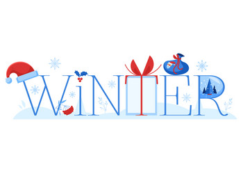Winter - holidays horizontal Royalty Free Vector Image